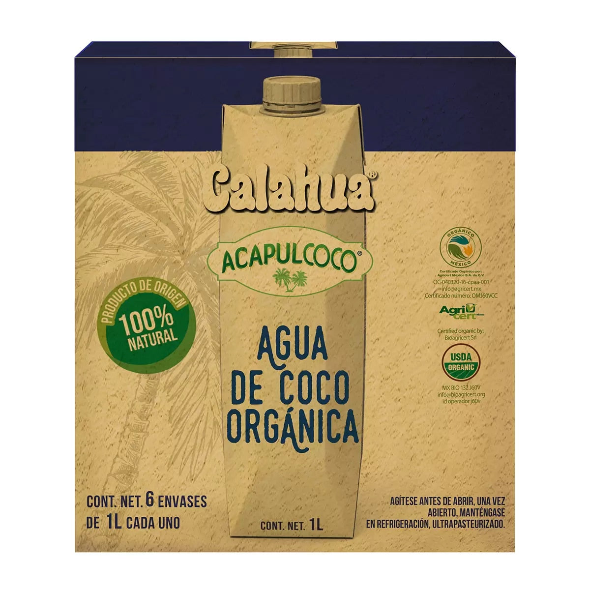 Calahua Acapulcoco Organic Coconut Water 6 / 1 L – Ribera2Go.com
