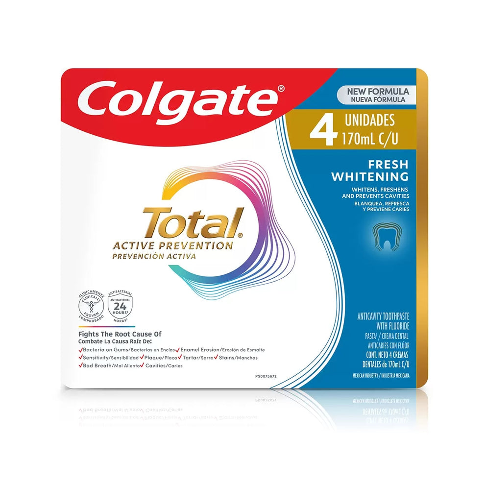 Colgate Total Active Fresh Toothpaste (4-pack, 170 ml each) – Ribera2Go.com